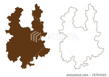 Greiz district (Federal Republic of Germany,... - Stock Illustration ...