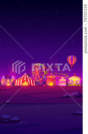 Smartphone background with night carnival funfair - Stock Illustration ...