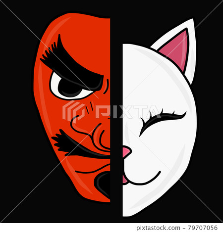 mask red devil and cat - Stock Illustration [79707056] - PIXTA