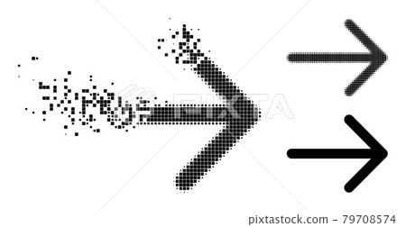Dispersed and Halftone Dot Arrow Right Icon - Stock Illustration ...