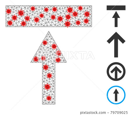 Polygonal Network Move Top Icon with Covid... - Stock Illustration ...