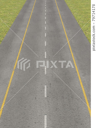 road, straight path, bicycle - Stock Illustration [79714178] - PIXTA