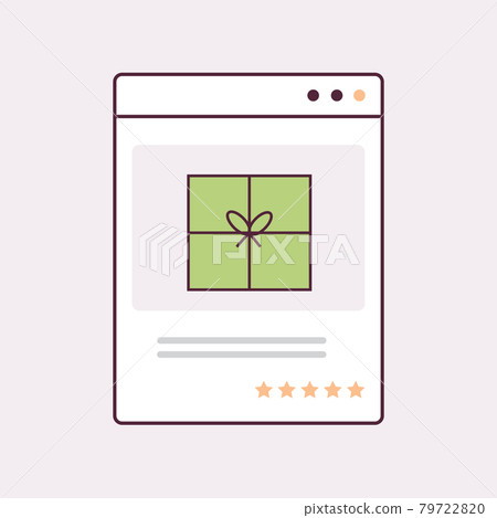 gift box present in web browser window... - Stock Illustration ...