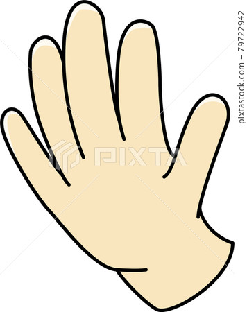 Hand sign Open hand Diagonal viewpoint - Stock Illustration [79722942 ...