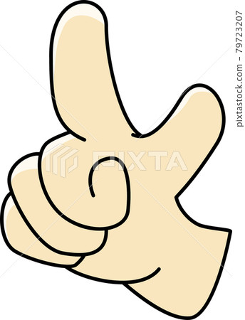 Hand sign index finger diagonal perspective - Stock Illustration ...