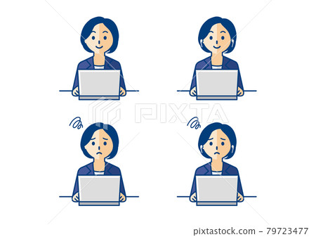 Using a personal computer OL - Stock Illustration [79723477] - PIXTA