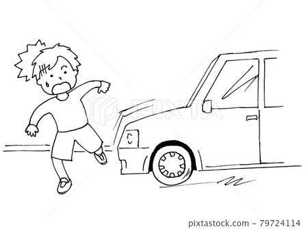 A car line drawing analog illustration in which... - Stock Illustration ...