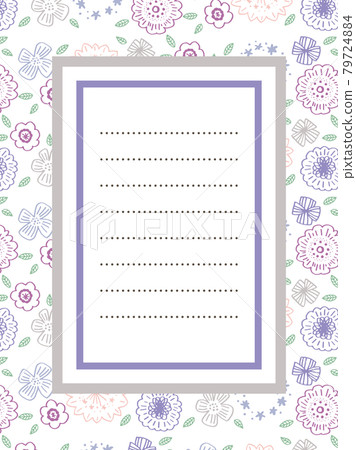 Purple flower pattern letter frame - Stock Illustration [79724884] - PIXTA