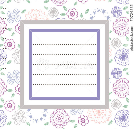 Purple flower pattern letter frame - Stock Illustration [79724885] - PIXTA