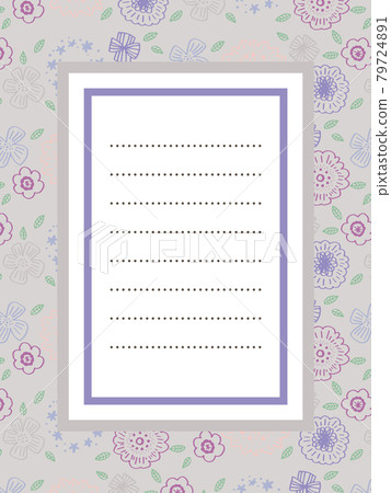 Purple flower pattern letter frame - Stock Illustration [79724891] - PIXTA