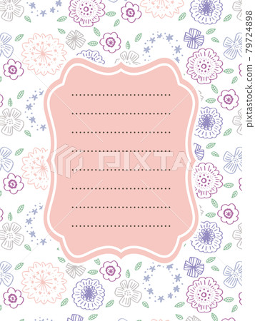 Purple flower pattern letter frame - Stock Illustration [79724898] - PIXTA