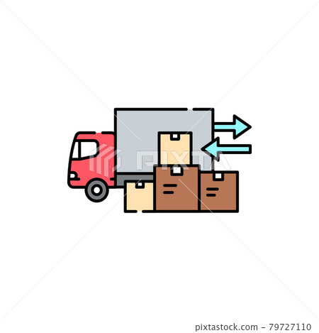 Loading unloading olor line icon. Pictogram for... - Stock Illustration ...