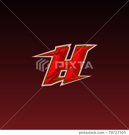 Initial letter H with icon for game logo concept - Stock Illustration ...