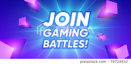 Gaming battles banner cartoon concept. Join... - Stock Illustration ...