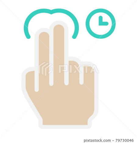2 finger Press and hold flat icon, touch gesture - Stock Illustration ...
