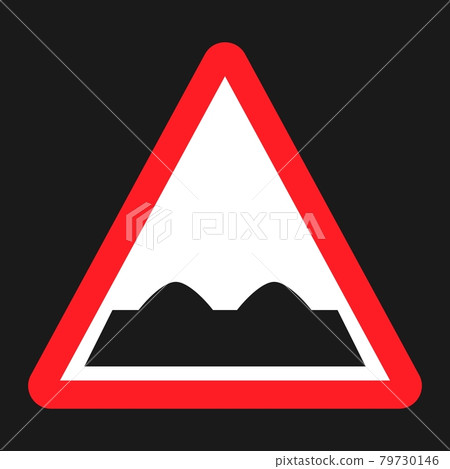Rough road sign flat icon - Stock Illustration [79730146] - PIXTA