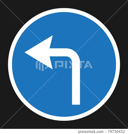 turn left arrow sign flat icon - Stock Illustration [79730432] - PIXTA