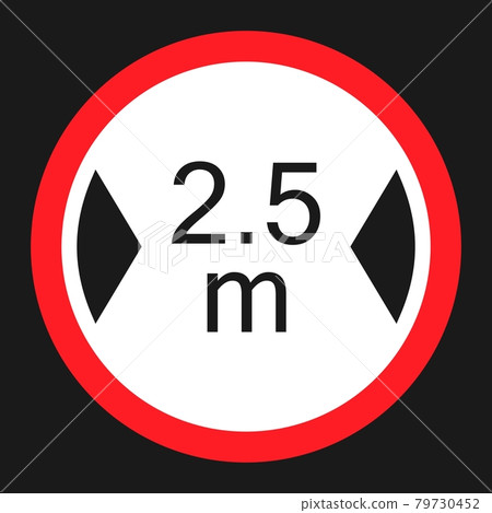 Limiting width sign flat icon - Stock Illustration [79730452] - PIXTA