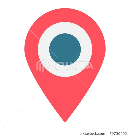 Location flat icon, map pin and website button - Stock Illustration ...