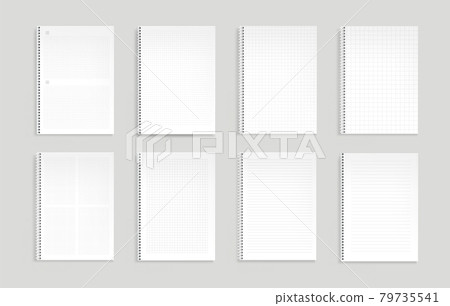 Notebooks with lines, dots and square grid - Stock Illustration ...