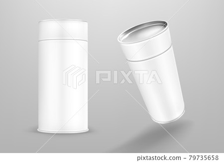 White paper tube, cardboard cylinder box - Stock Illustration [79735658 ...