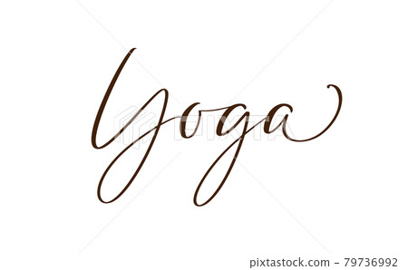 Vector lettering illustration text Yoga logo.... - Stock Illustration ...