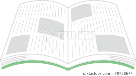 Open book_vertical writing_magazine style - Stock Illustration ...