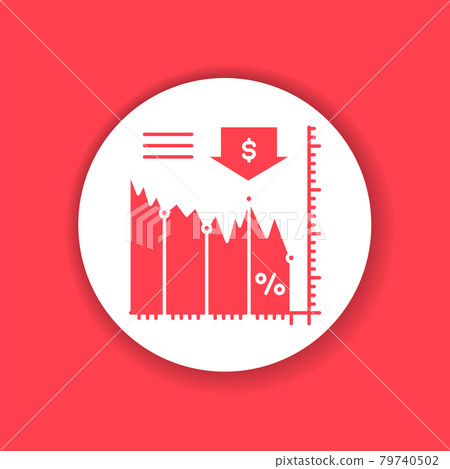 Stock falls color icon. Economic crisis.... - Stock Illustration ...