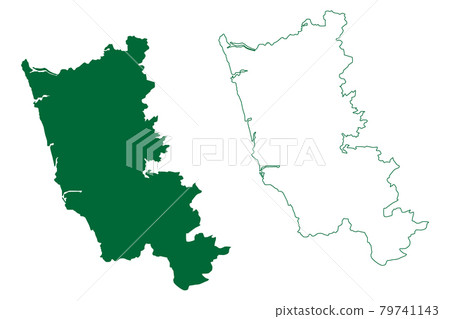 Sindhudurg district (Maharashtra State, Konkan... - Stock Illustration ...