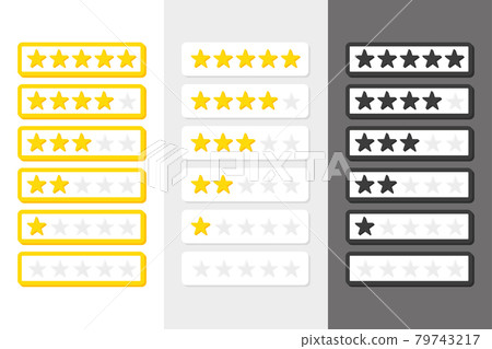 Five stars three collection of different colors... - Stock Illustration ...