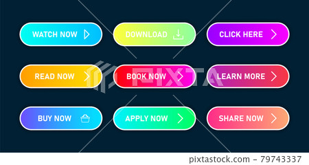 Set of vector modern trendy flat buttons on... - Stock Illustration ...