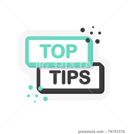 Flat banner with top tips speech bubble. Banner... - Stock Illustration ...