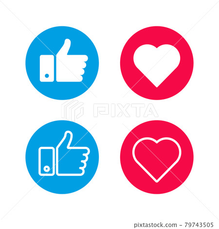 Set like icons on white background. Four... - Stock Illustration ...
