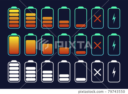 Big battery symbol set different level of... - Stock Illustration ...