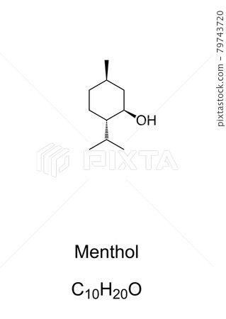 Menthol, chemical formula and skeletal... - Stock Illustration ...