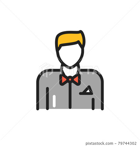 Stickman line icon. Isolated vector element. - Stock Illustration ...