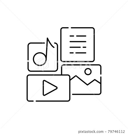 Streaming content color line icon. Pictogram... - Stock Illustration ...