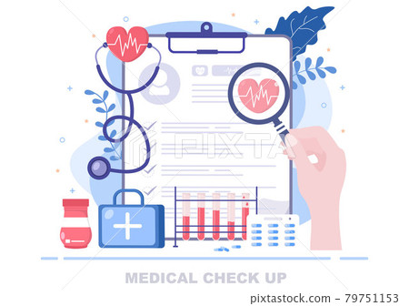 Medical Health Check up Background Landing Page... - Stock Illustration ...