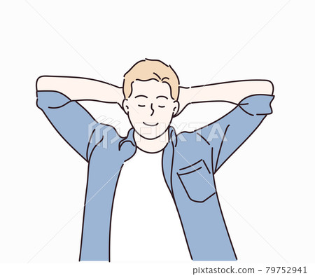 Time for relax, Relaxed young man in casual... - Stock Illustration ...