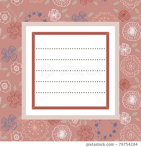 Red flower pattern letter frame - Stock Illustration [79754284] - PIXTA