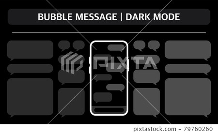 Bubble message and dark mode on black... - Stock Illustration [79760260 ...
