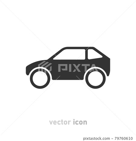 Gray car icon on white background. Vector... - Stock Illustration ...