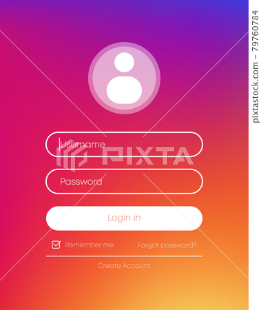 Login form on gradient background. Flat design.... - Stock Illustration ...