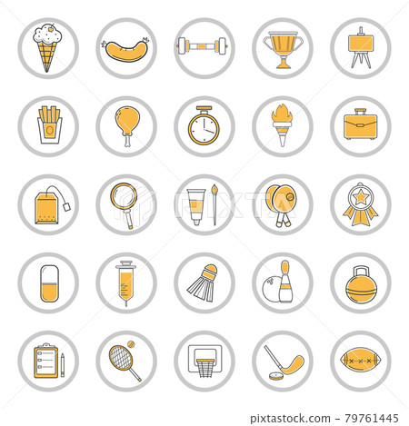 Collection of icons on various topics - Vector - Stock Illustration ...