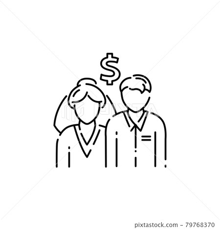 Marriage of convenience color line icon.... - Stock Illustration ...