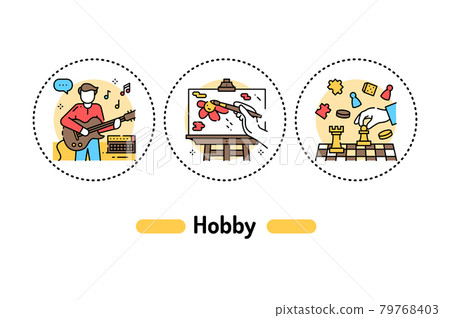 Hobby color line icon. Daily routine. Pictogram... - Stock Illustration ...
