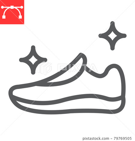 Shoe cleaning line icon, dry cleaning and wash,... - Stock Illustration ...