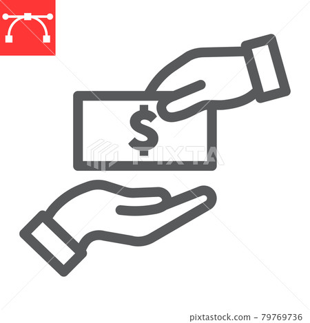 Bribe line icon, election and corruption, hand... - Stock Illustration ...