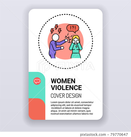 Women violence brochure template. cover design.... - Stock Illustration ...