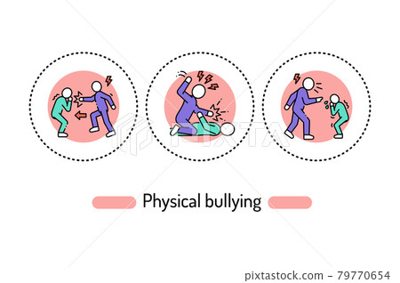Physical bullying color line icon. Social... - Stock Illustration ...
